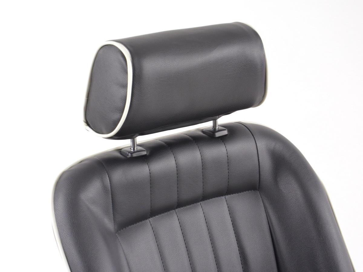 Paire de siege baquet Oldtimer Retro Simili Cuir Noir Fixe Non Inclinable