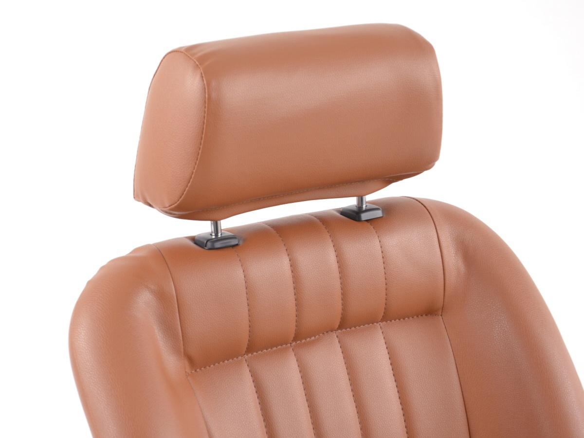 Paire de siege baquet Oldtimer Retro Simili Cuir Marron Fixe Non Inclinable