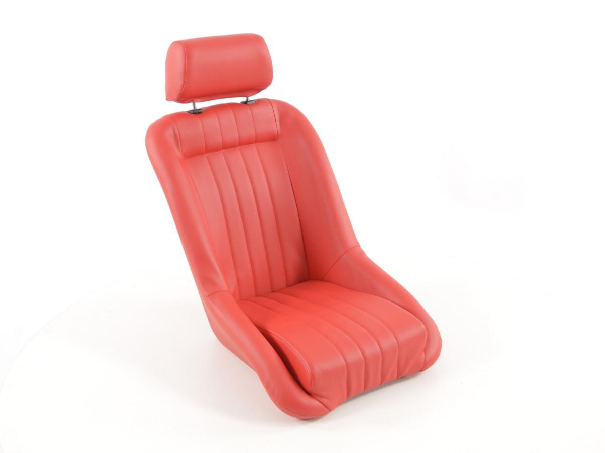 Paire de siege baquet Oldtimer Retro Simili Cuir Rouge Fixe Non Inclinable
