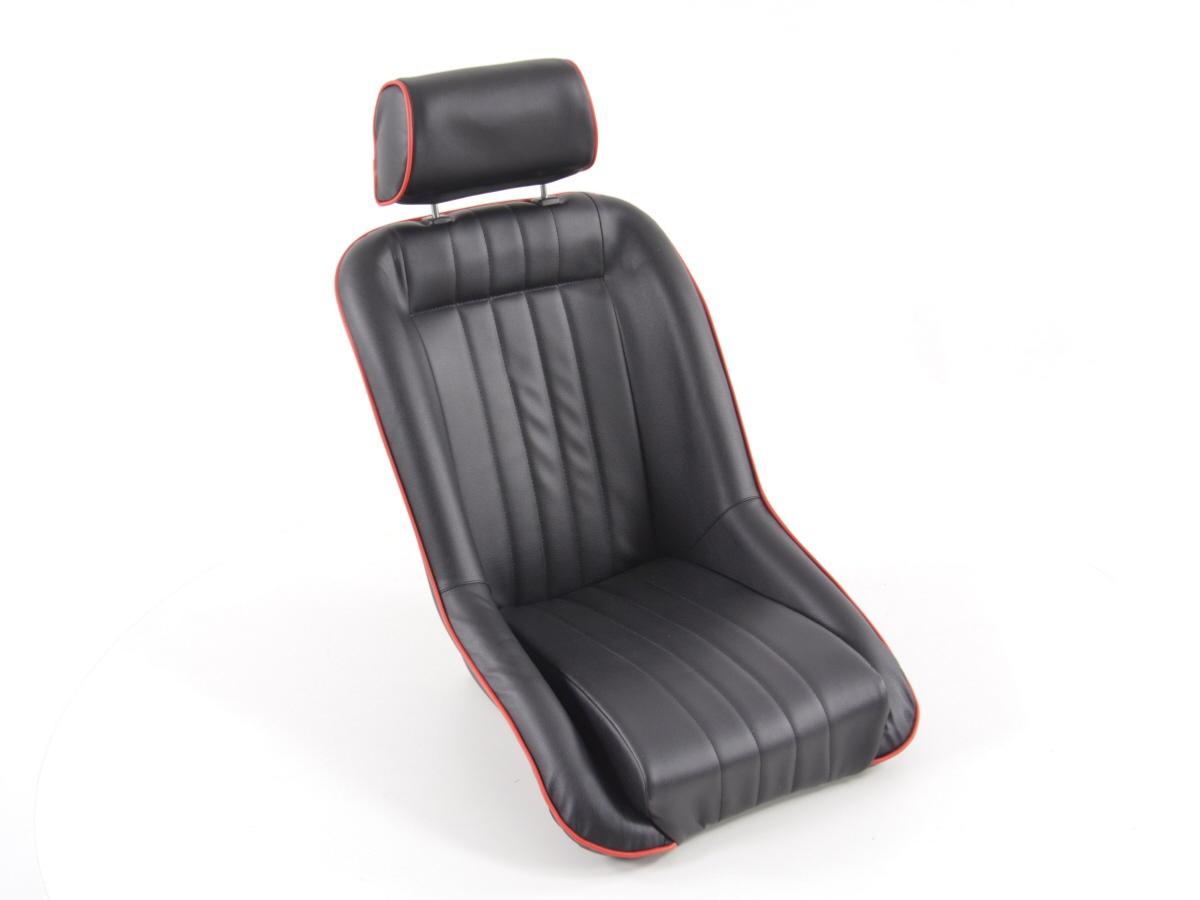 Paire de siege baquet Oldtimer Retro Simili Cuir Noir Fixe Non Inclinable