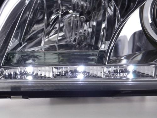 Paire de feux phares Daylight Led Volvo S40/V40 de 96-04 Chrome